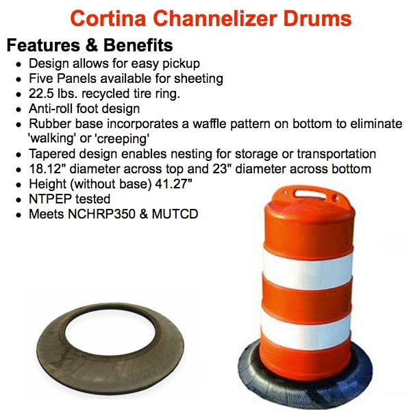 Cortina Channelizer Drums | Shop Safety Signs and Markings